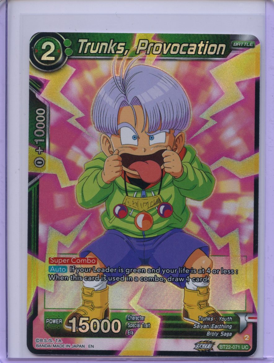 Trunks, Provocation - Critical Blow BT22-071 UC Foil