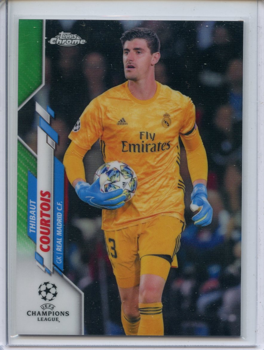 2019-20 Topps Chrome UEFA CL Thibaut Courtois Green Refractor 2/99 #10