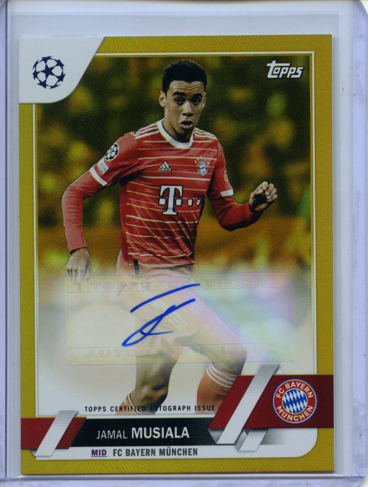 2022-23 Topps UEFA Club Competitions Jamal Musiala Autograph Gold 19/5