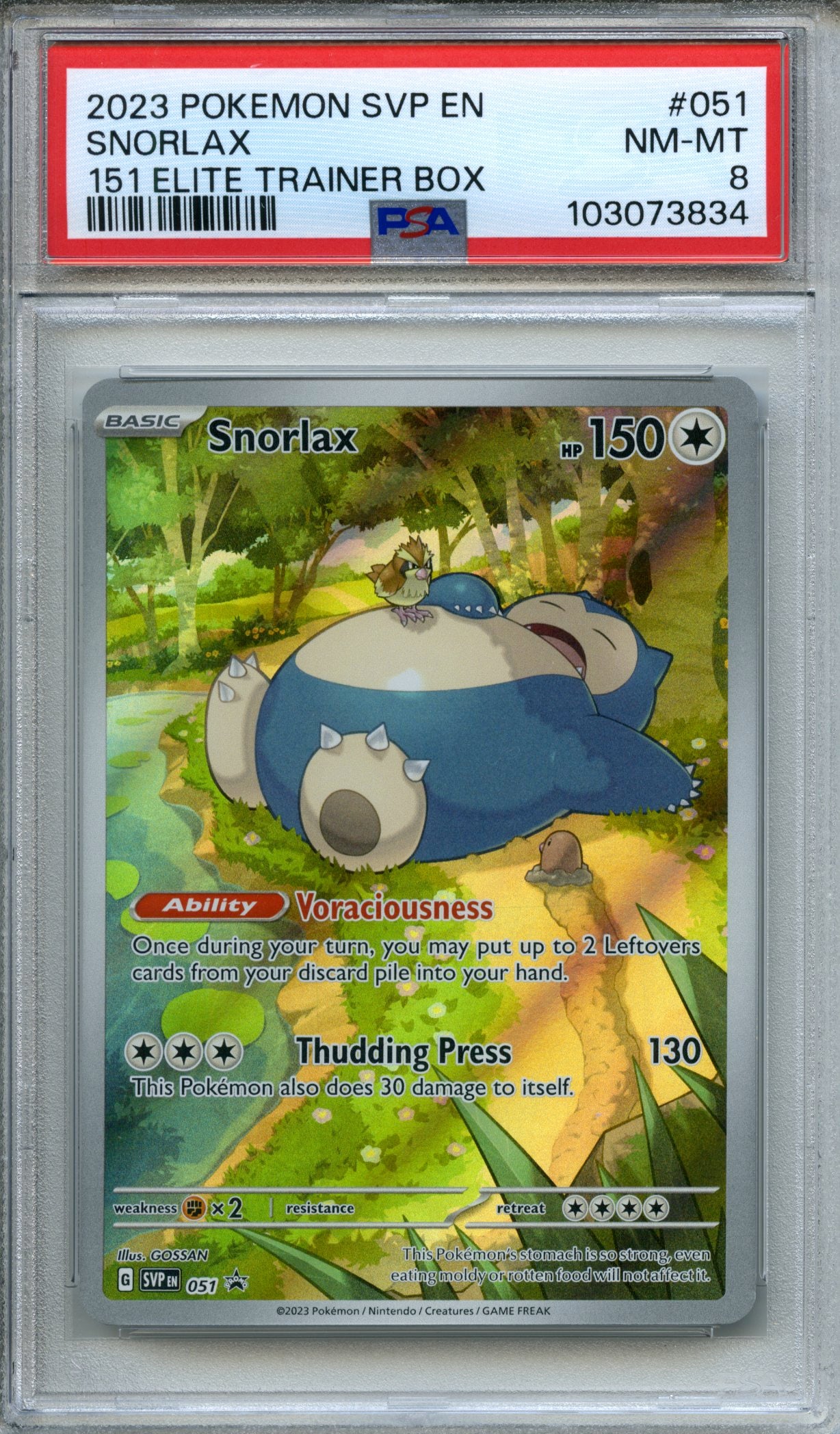 2023 Pokemon Scarlet & Violet 151 Snorlax Elite Trainer Box SVP051 PSA