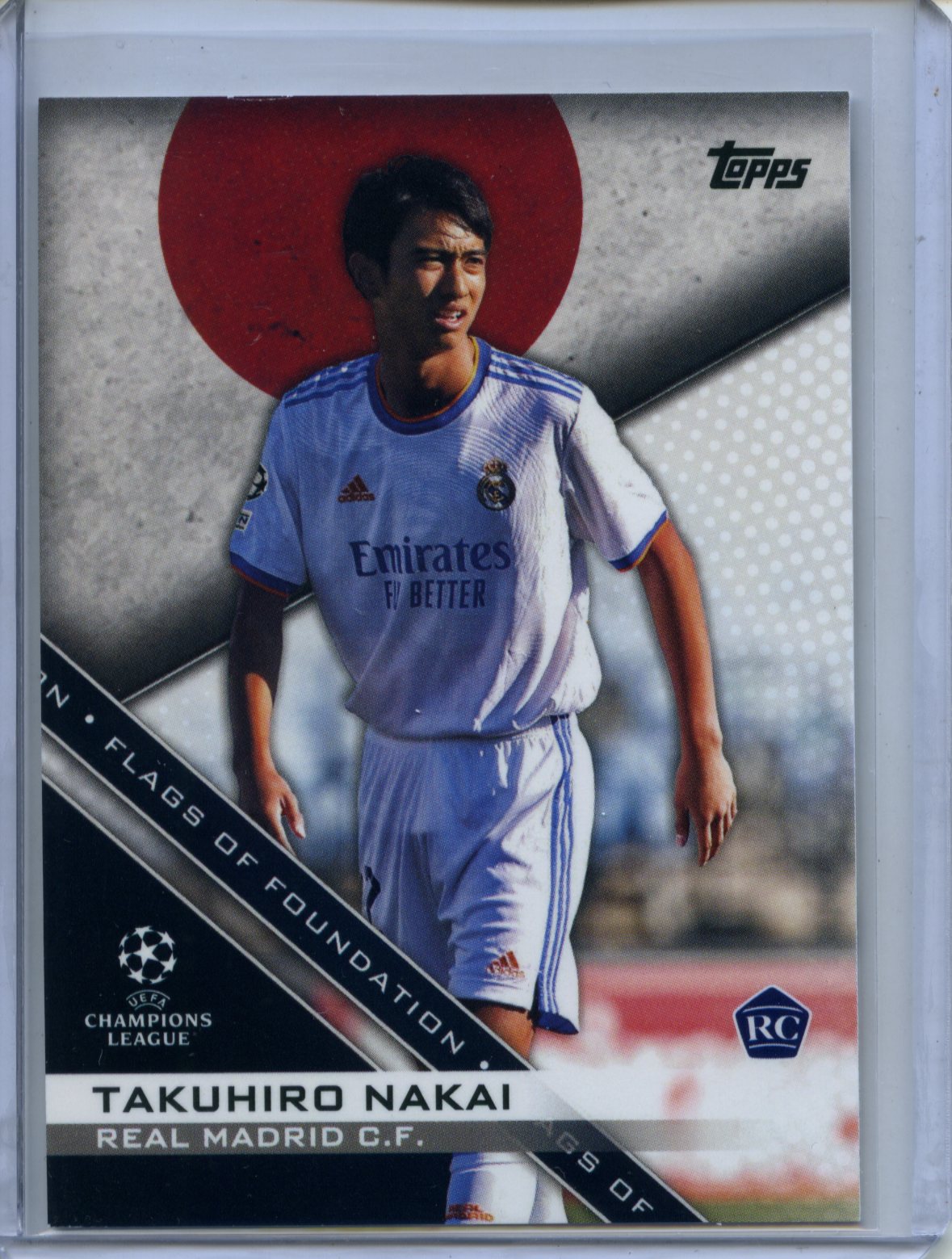 2021-22 Topps UEFA Champions League Takuhiro Nakai Flags of Foundation
