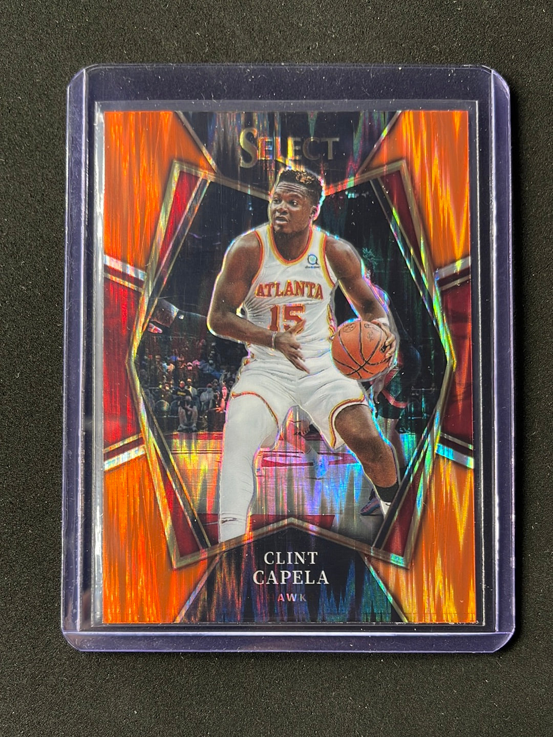 2021-22 Panini Select Clint Capela Premier Level Orange Flash #166